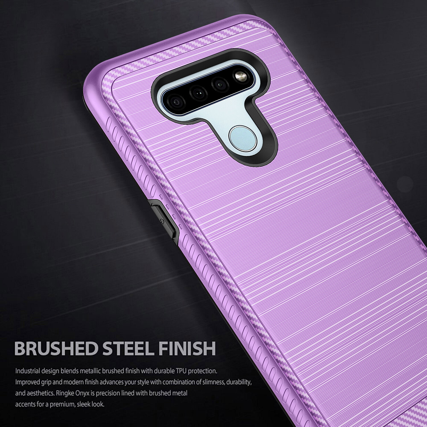 For LG Stylo 6 / K51 / LG Reflect Case, Ultra Slim Carbon Fiber Brushed ...