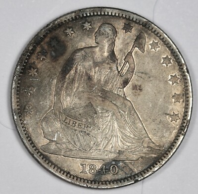 1840 Seated Liberty Half. Natural Uncleaned. AU. 181394 | eBay