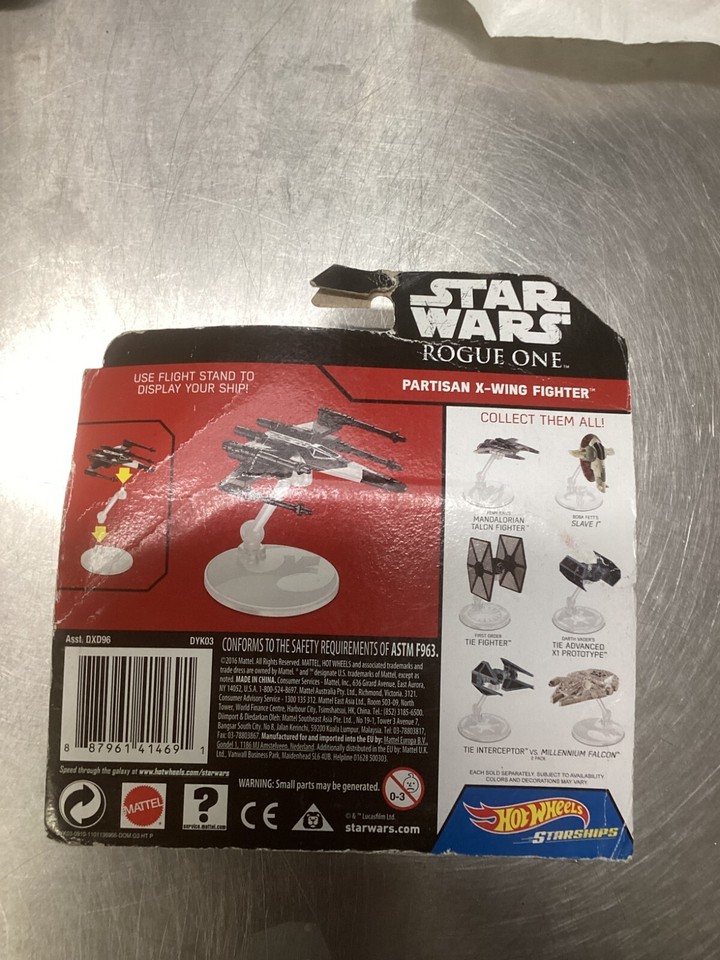 Hot Wheels Star Wars Rogue One Partisan X-Wing Fighter with Flight ...