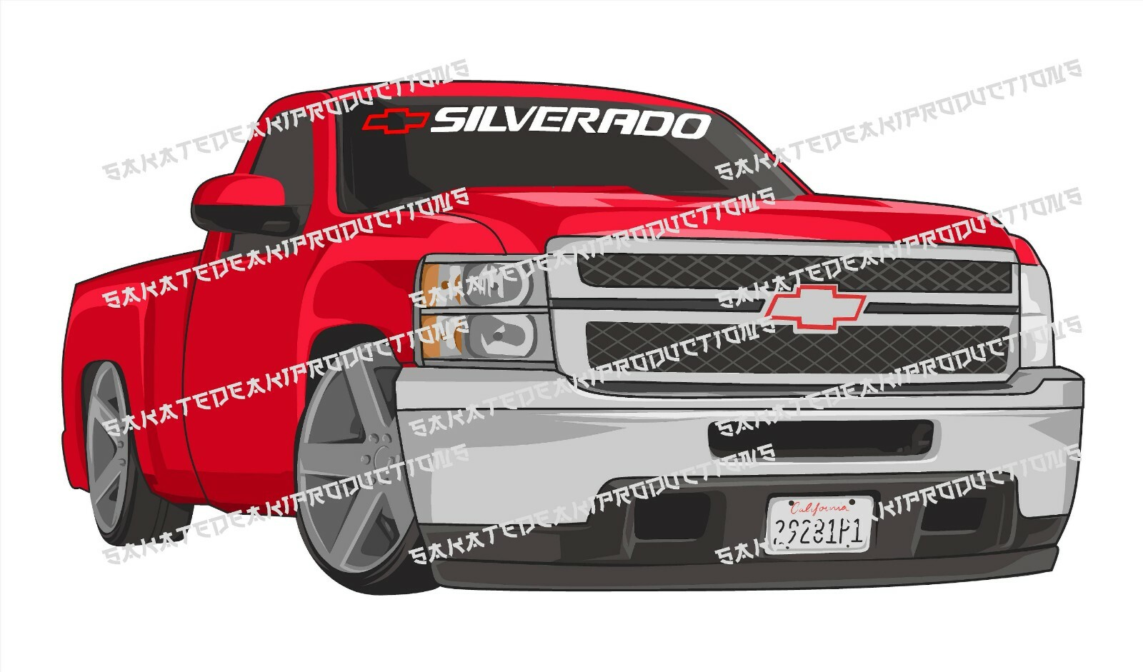 Chevy Truck Vinyl Decal Chevrolet Silverado Single Cab Bed Sticker ...