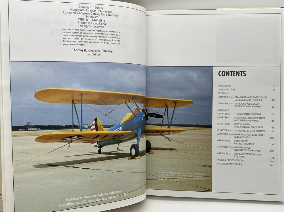 THE OFFICIAL MONOGRAM US ARMY AIR SERVICE CORPS AIRCRAFT COLOR GUIDE ...