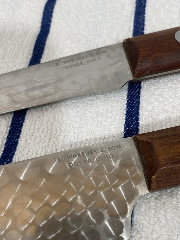 2pc E. WARTHER Dover, Ohio Kitchen Chef Knife Knives | eBay