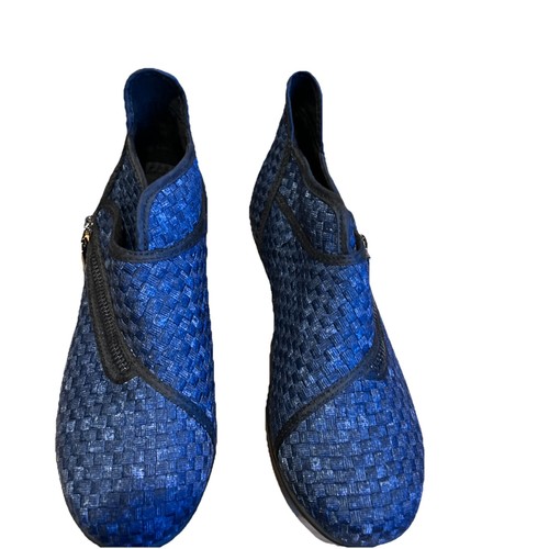 Bernie Mev. NY Blue Basketweave Zipper Wedge Boot Shoes Size 36 | eBay