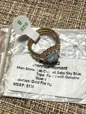 Bomb Party Size 9 Ring Set • Aquamarine Ombré Cubic Zirconia • Rbp5210 ...