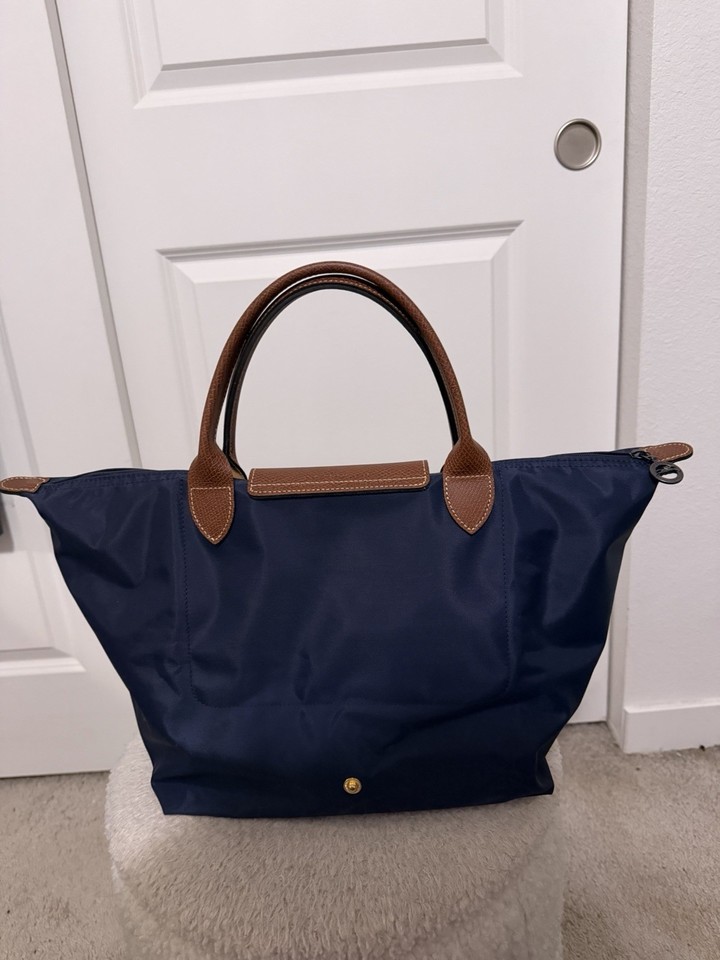 Longchamp Le Pliage Original Medium Navy Tote Bag - Snap Zip Folding | eBay