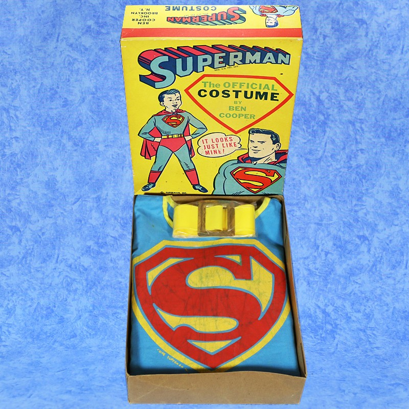1940s/1950s SUPERMAN COSTUME in BOX George Reeves Classic Shield ...