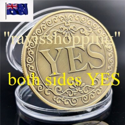 1 x METAL YES YES Decision Coin, Question Answer Coin Fun Kids Adults ...