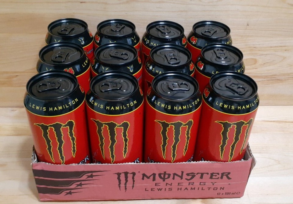 12 MONSTER Energy Drink Juice LEWIS HAMILTON #44 Limited Edition 16.9 ...
