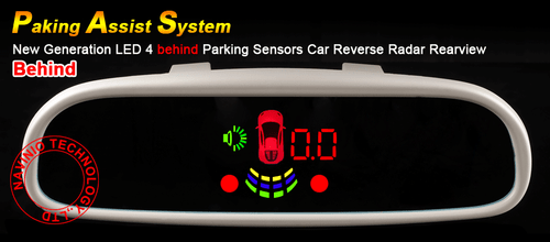 Backup 8 Parking Sensors Radar System Kit LED Display License Plate ...