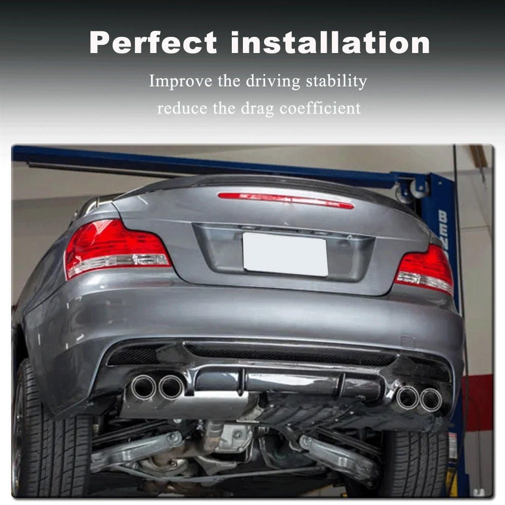 Carbon Fiber Rear Bumper Diffuser Quad for BMW 1-Series E82 135i M Tech ...