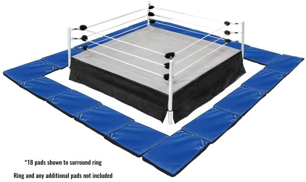 Set of 10 Blue Wrestling Ring Floor Mats for WWE Wrestling Action ...