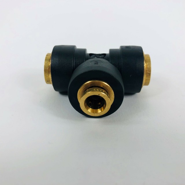 VOLVO 20414049 TEE FITTING OEM TWO 3/8" PUSH-IN ONE 1/4" PUSH-IN for ...