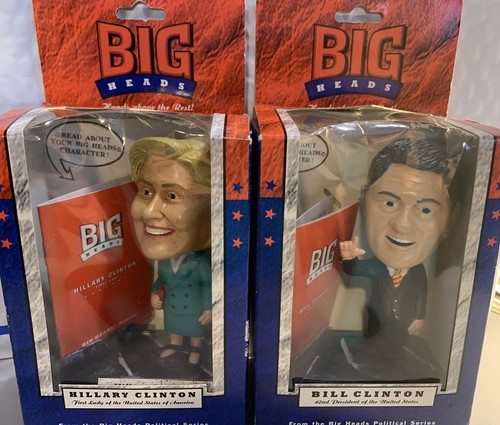NEW Bill And Hillary Clinton Big Heads Collectible Figures Original Box ...