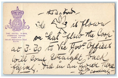 c1910 The Hotel Alwin Atherstone Terrace London England Antique Posted ...