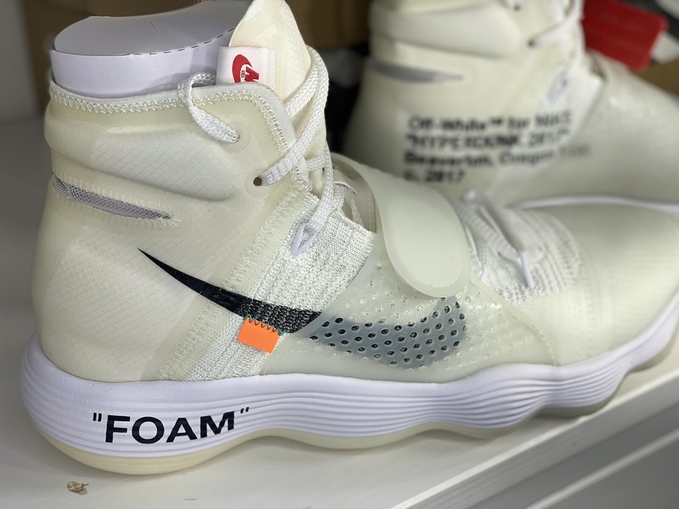 Nike React Hyperdunk 2017 Flyknit Off-White sz 12 Basketball Shoe | eBay