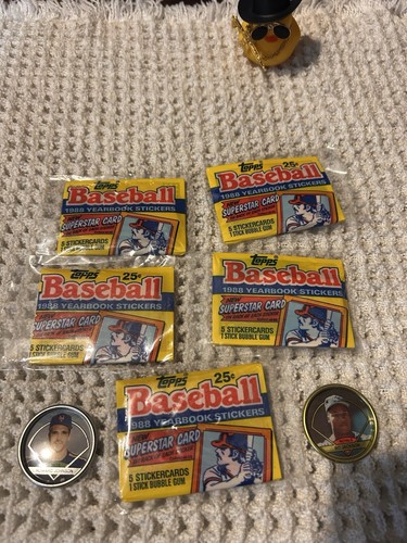 Topps 1988 MLB Yearbook Stickers Unopened (5 Sealed Packs) tokens ...