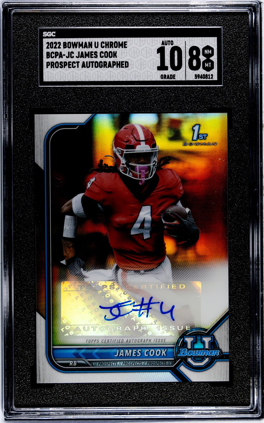 2021-2022 Bowman U 1st BCPA-JC James Cook Chrome Prospect Autographed SGC 10/8 | eBay UK