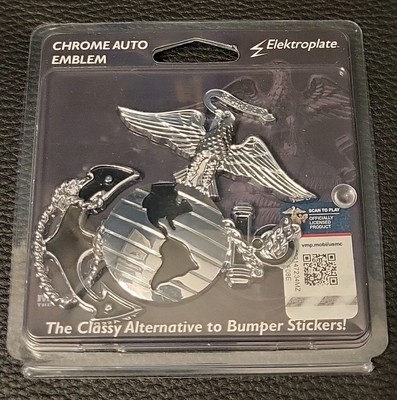 Elektrplte Marine Corps Auto Emblem Chrome Lifetime Guarantee USMC ...