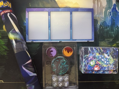 Pokemon TCG Terapagos ex UPC 3 Card Display Playmat Deck Box Coin Dice ...