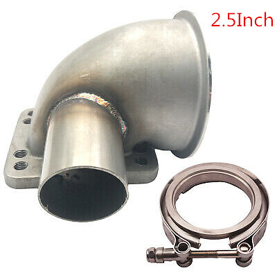 SS304 2.5" 63mm V band 90 Deg T3/T4 Turbo Elbow Adapter Flange Cast WG ...