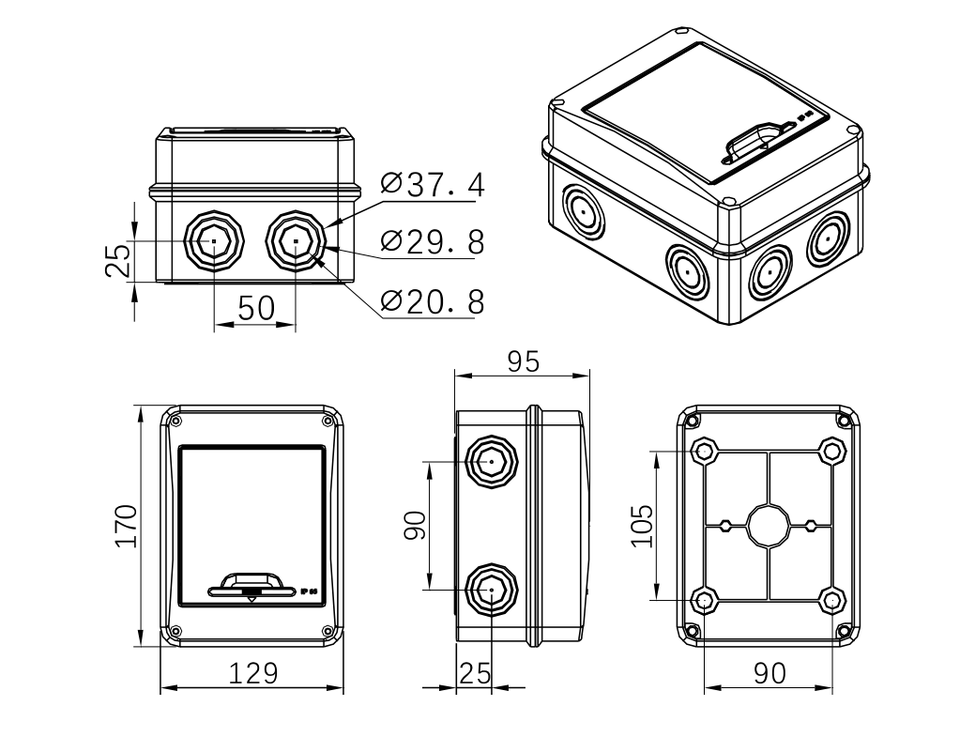GEYA ABS Plastic Electrical Enclosure Junction Box Waterproof IP65 ...