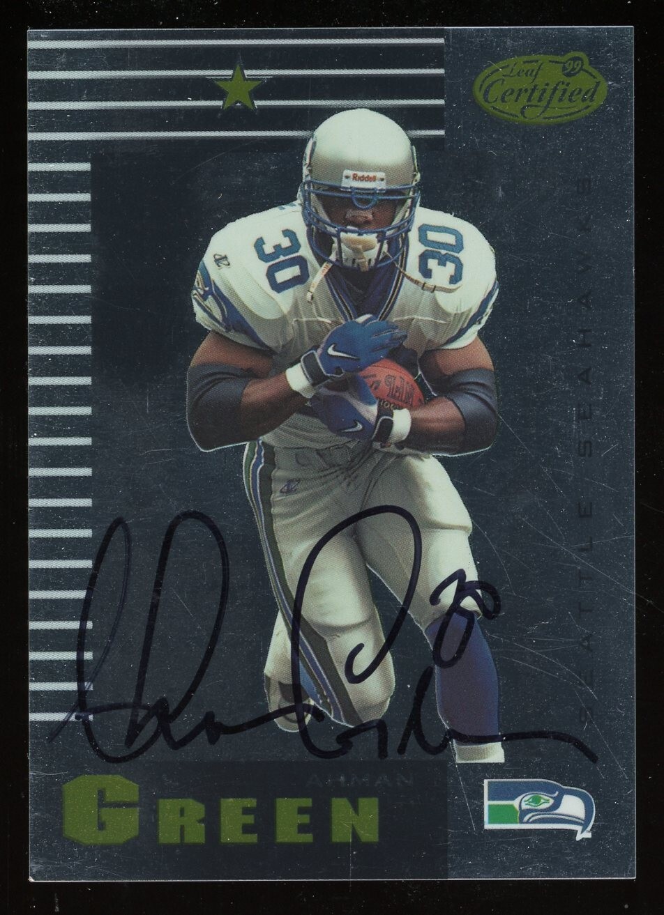 1999 Leaf Certified AHMAN GREEN Signed Card autograph auto SEAHAWKS ...