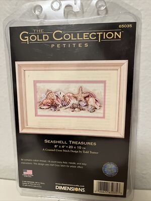 Dimensions SEASHELL TREASURES Counted Cross Stitch Kit 8in X 4in 65035 ...