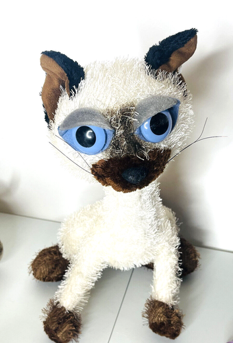 Vtg Ching Siamese Kitty Cat Plush Twisted Whiskers Big Blue Eyes ...