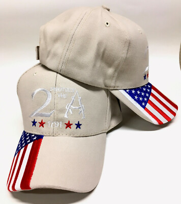 TRUMP 2024 2A 2nd Amendment 1791 USA Flag On Bill KHAKI NRA Cap Hat | eBay