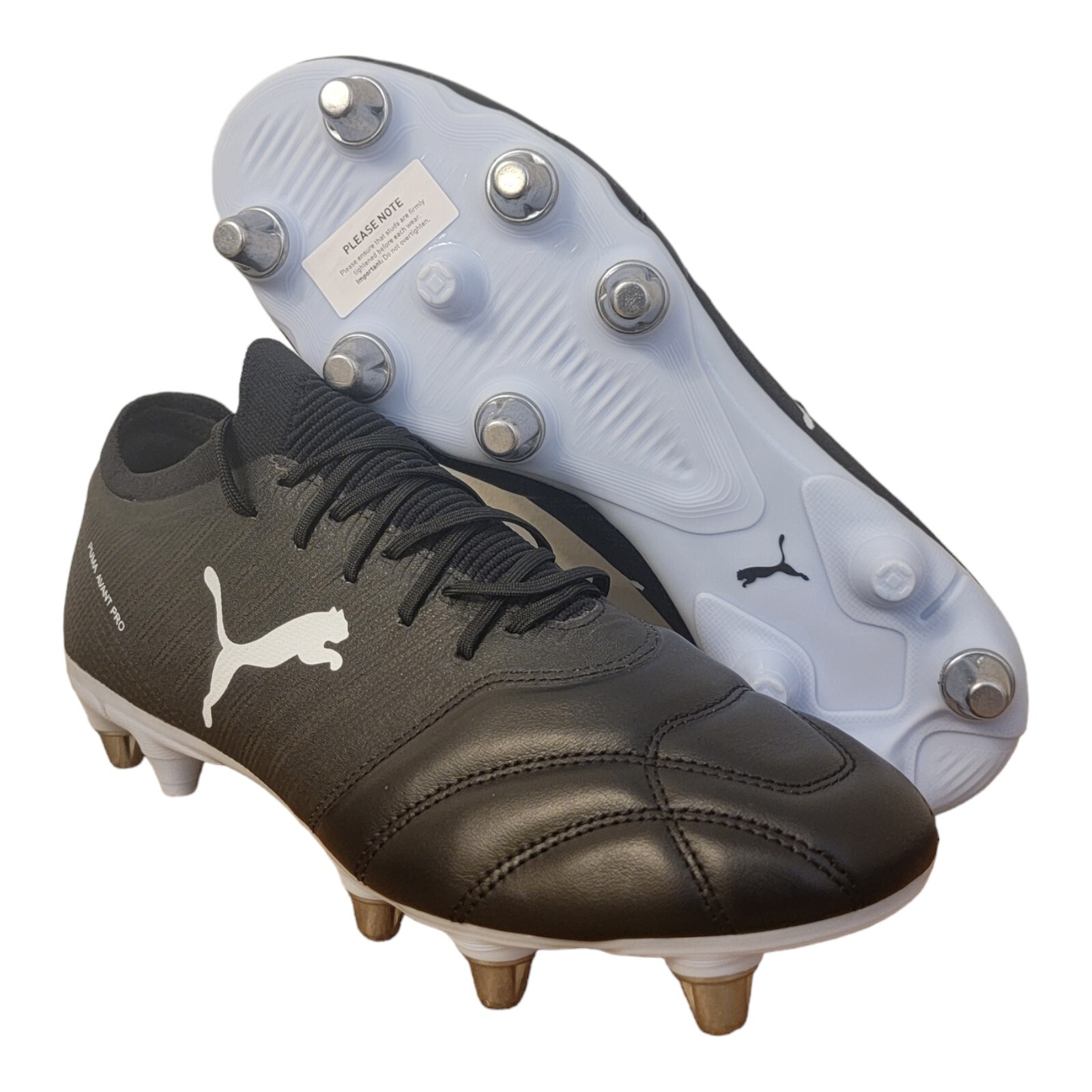 Puma AVANT PRO MEN'S RUGBY BOOTS/CLEATS Puma Black Leather Armoyarns ...