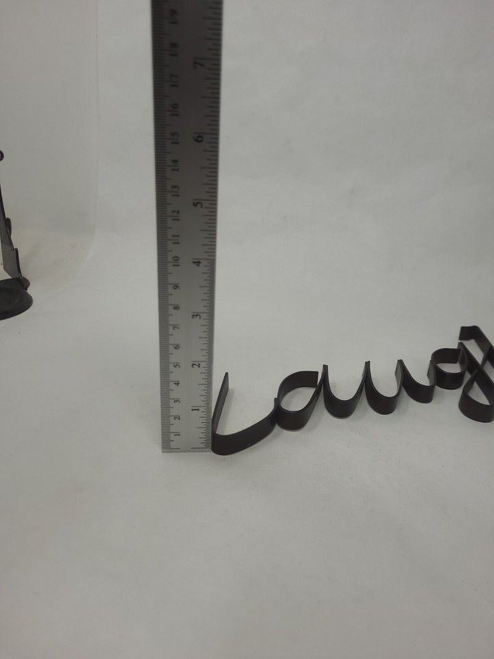 Metal Laugh Word Art Sign Home Decor Wall Hanging Cursive Script ...