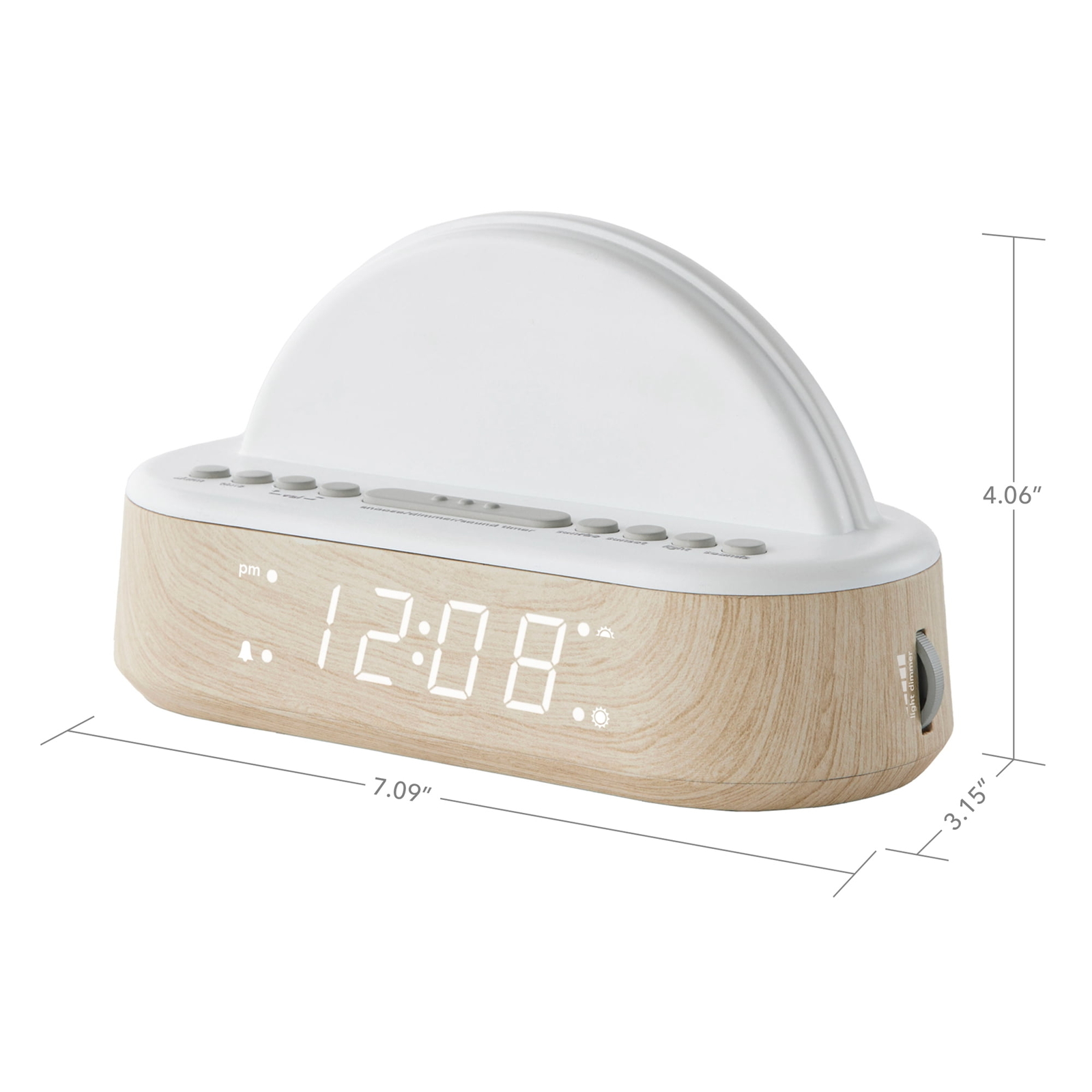 Sunrise Digital Alarm Clock with Tranquil Sleep Sounds and Multicolor ...