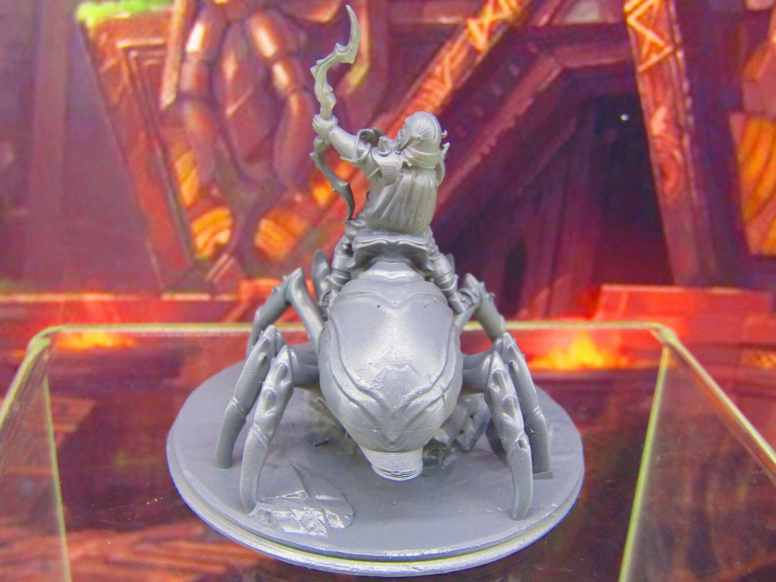 Spider Mounted Dark Elf Archer Bowman Warrior Mini Miniature Figure 3D ...