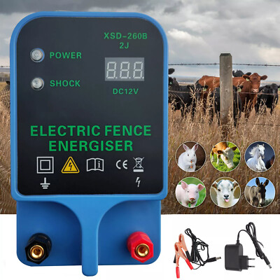 10KM DC12V Electric Fence Energizer Controller LCD Display For Poulty ...