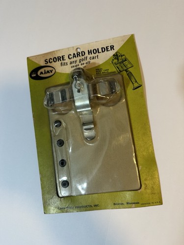 Vintage 60s Ajay Scorecard Holder For Golf Carts Snap On Metal USA Made ...