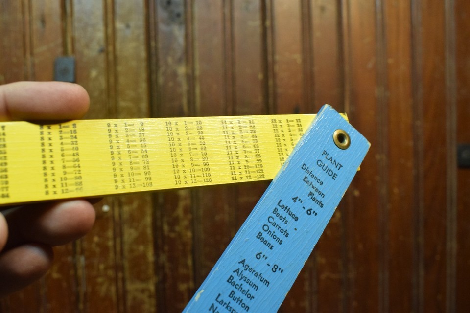 WOOLWORTH 5 AND DIME FOLDING YARDSTICK RULER PLANT SPACING CHARTS ...