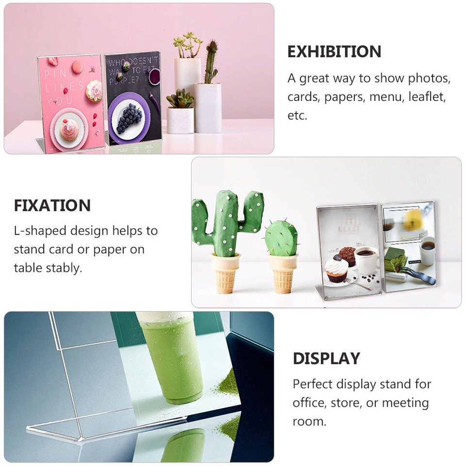 9 Pcs Acrylic Sign Holders Versatile Display Stand Transparent Storage ...