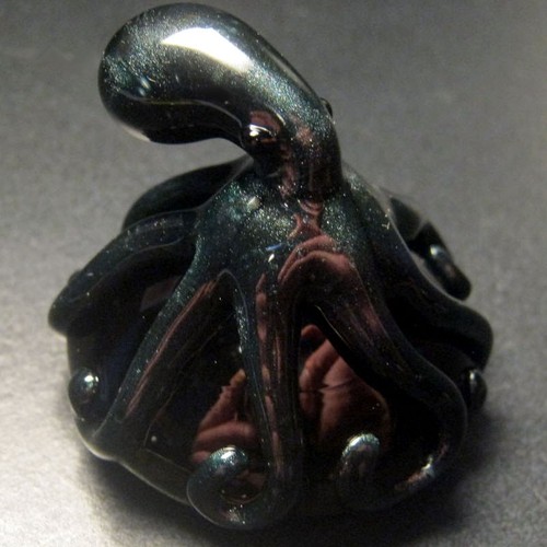 Boomwire Glass Sparkly Alien Octopus mini paperweight handmade decor ...