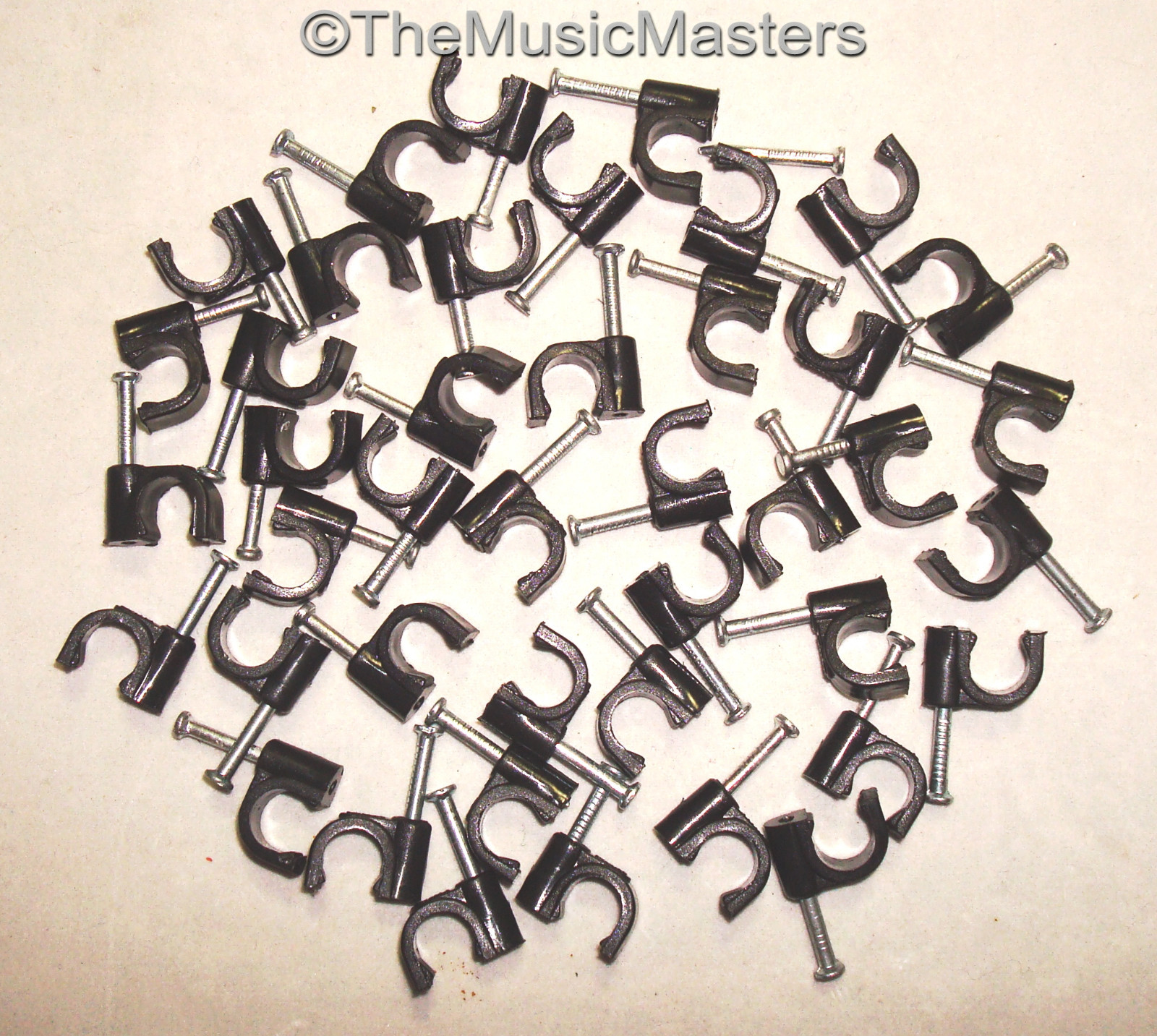 200X Black Coaxial Cable Nail Wall WIRE CLIPS RG59U Alarm Speaker ...