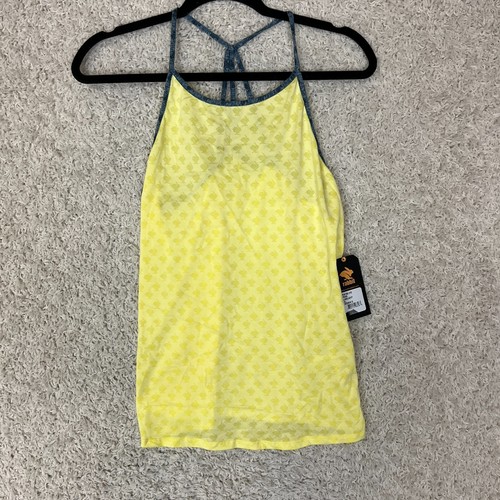 Rabbit Activewear Top Womens XL Yellow Tank All Over Logo Print ...