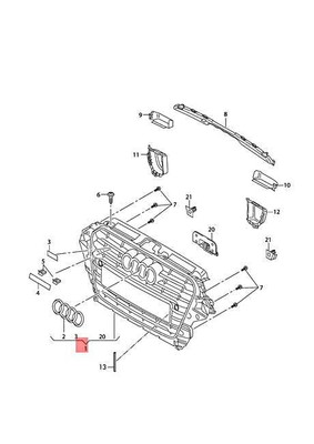 Genuine AUDI Radiator Grille Black-Glossy 8V3853651AT94 | eBay