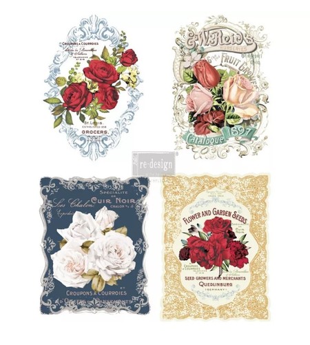 Prima Redesign Transfers Wild Roses 4 Designs Decor Furniture Craft ...