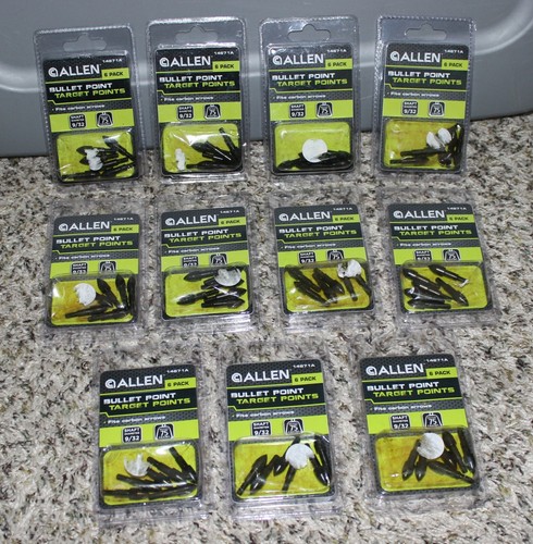 NEW 11 Packages Allen Bullet TARGET POINTS Archery Bow Hunting 9/32 ...