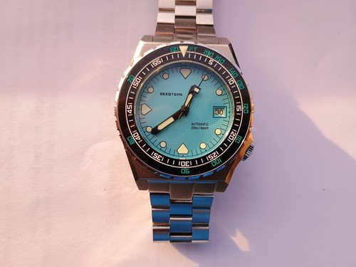 Seestern 600T V3 S407 NH35 Ceramic Bezel 200m Dive Watch Teal Blue Doxa ...