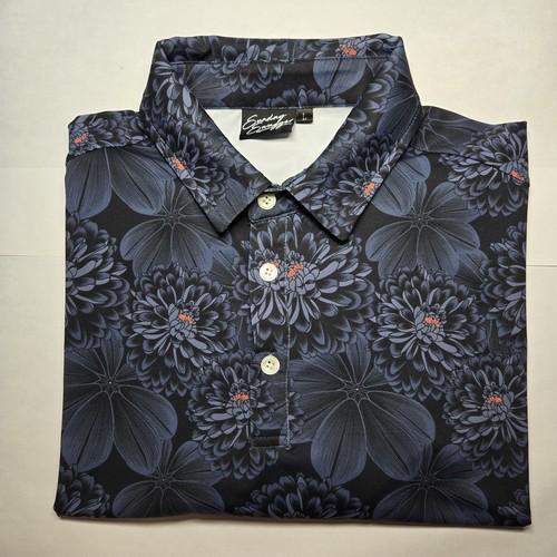 Men's Large L Sunday Swagger Floral AOP Pattern Performance Golf Polo ...