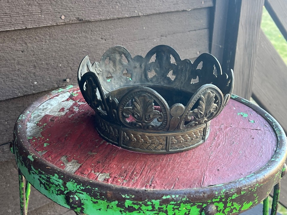 Large Cast Shade Crown for Antique Hanging Slag Glass Shade | eBay