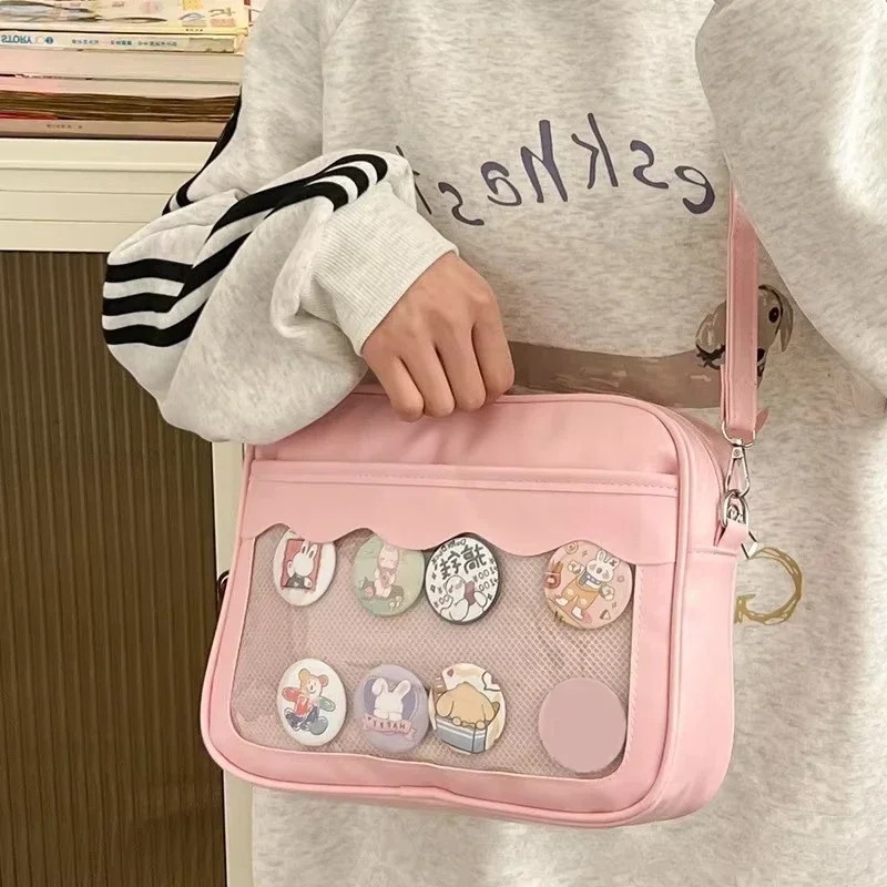 Japanese Harajuku Ita Bag for Women PU Transparent Pocket Itabag High ...
