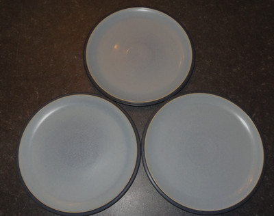 3 x DENBY BLUE JETTY DINNER PLATES SET 27cm 10.5'' - VERY GOOD ...