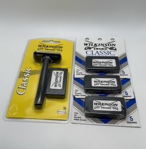 Wilkinson Classic Double Edge Safety Razor with 15 extra blades | eBay UK