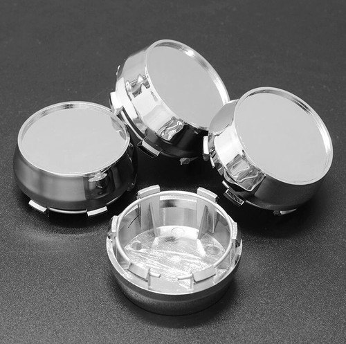 4x hub cap 60mm no logo Silver Chrome Base For wheel center caps ...